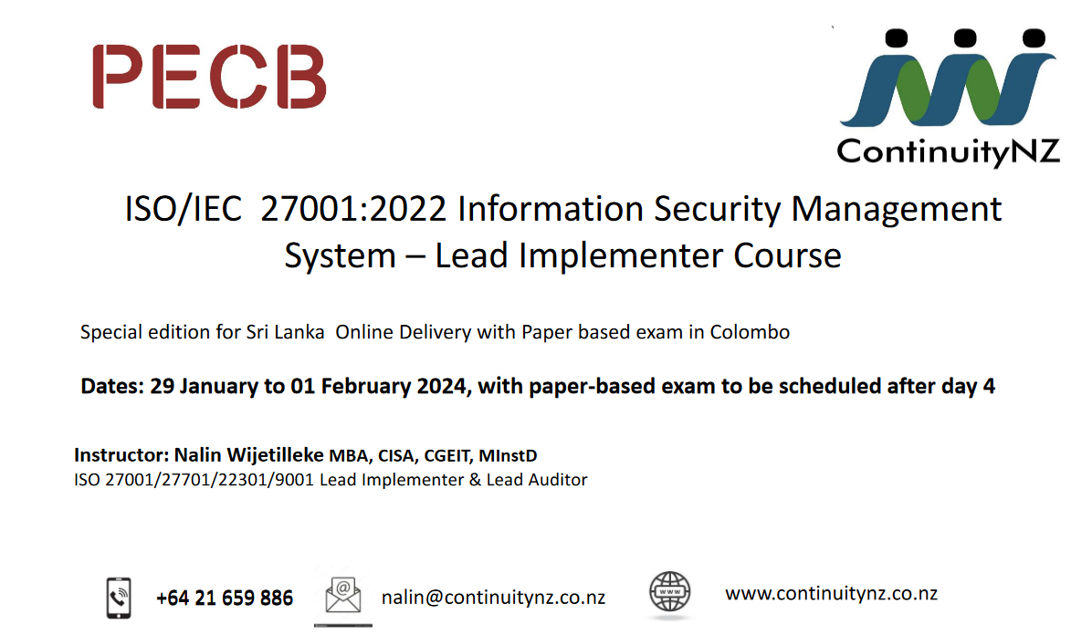 ISO/IEC 27001:2022 Information Security Management System – Lead ...