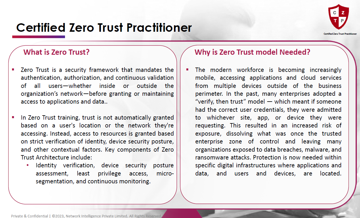 Chapter Member Discount on Certified Zero Trust Practitioner (CZTP) - Training by NII - Riyadh ...