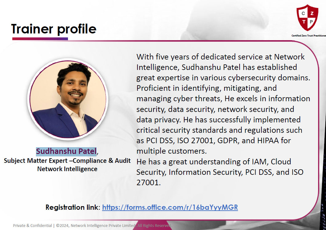 Chapter Member Discount on Certified Zero Trust Practitioner (CZTP) - Training by NII - Riyadh ...