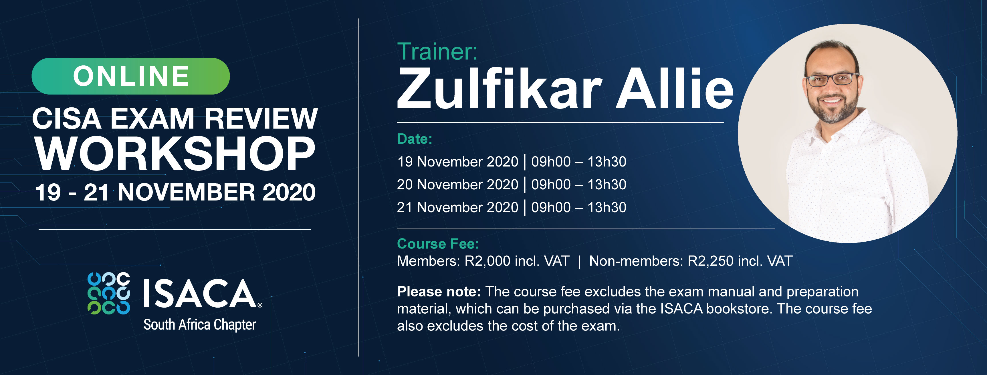 CISA Exam Review (Boot Camp) Training November 2020 (Paid Event) - South Africa Chapter
