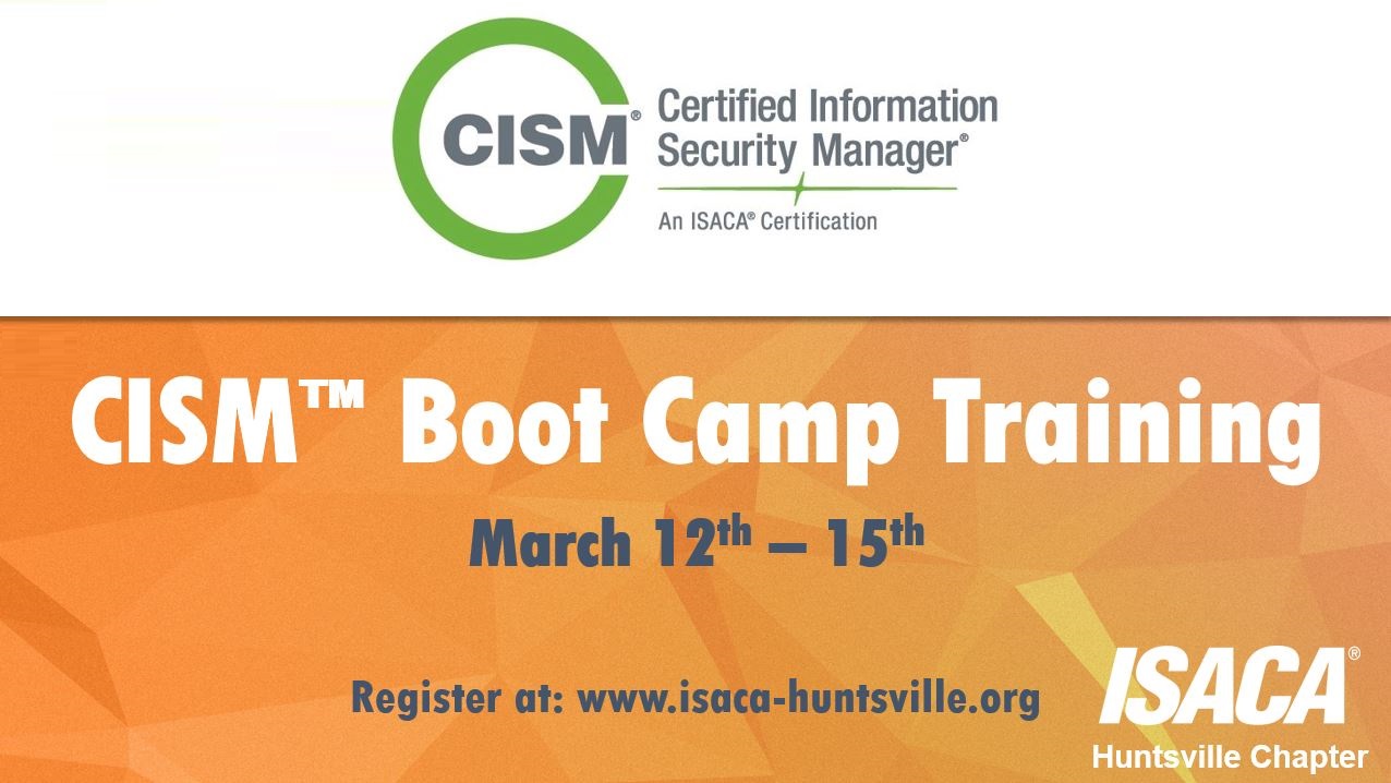 CISM Boot Camp Training - Spring 2019 - Huntsville Chapter