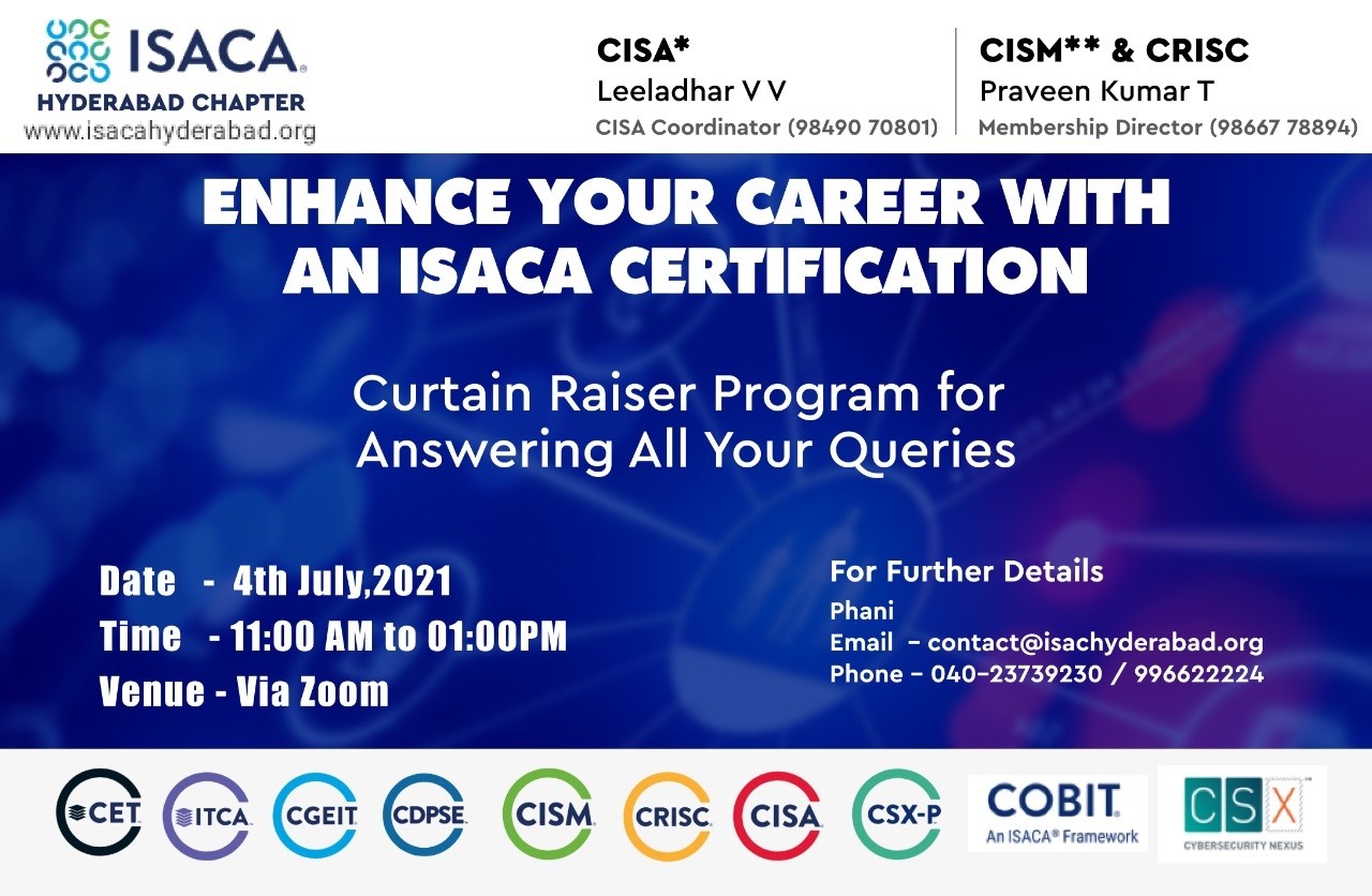 Curtain Raiser July 4 2021 - Hyderabad Chapter