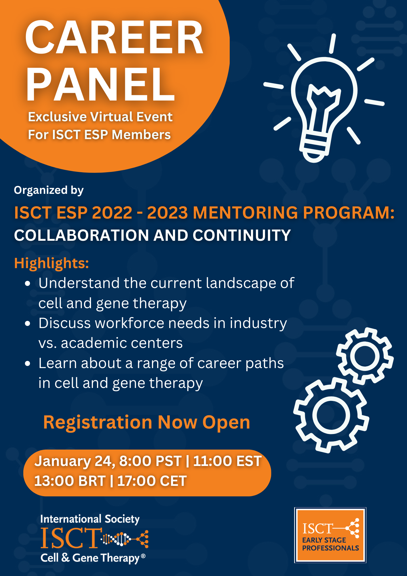 ISCT ESP Virtual Career Panel - International Society for Cell & Gene ...