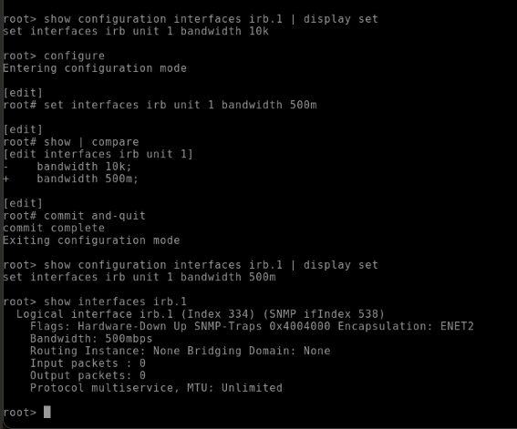 IRB Interface Speed Change? | Routing