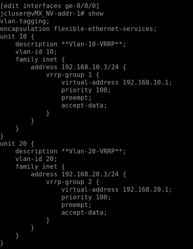 VRRP | Junos OS