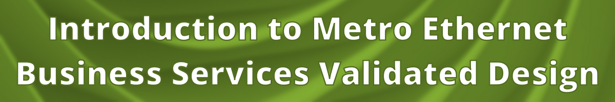 Introduction to Metro Ethernet Business Services Validated Design