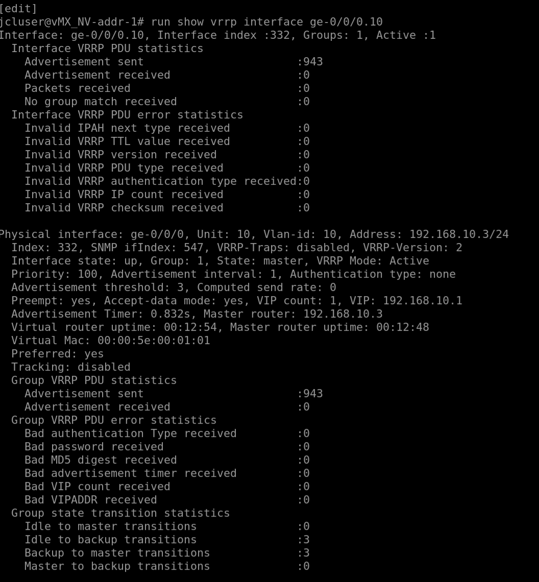 VRRP | Junos OS