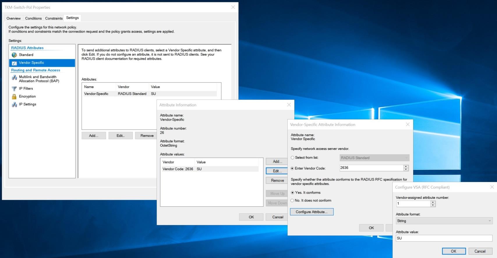 Juniper-Local-User-Name VSA with Windows NPS | Switching
