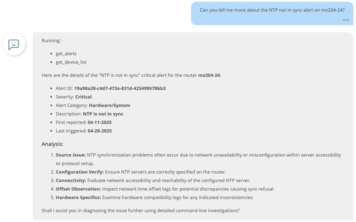 LLM Connector: a Conversational AI Assistant for Your Network