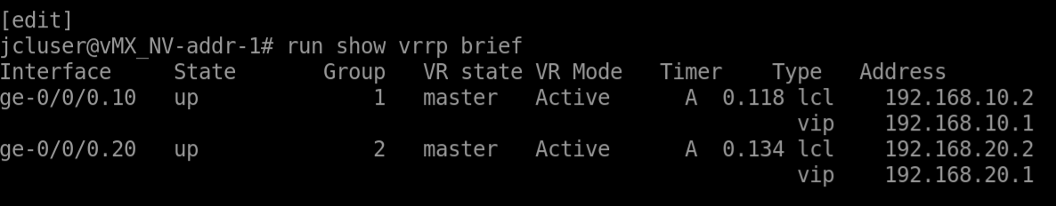 VRRP | Junos OS
