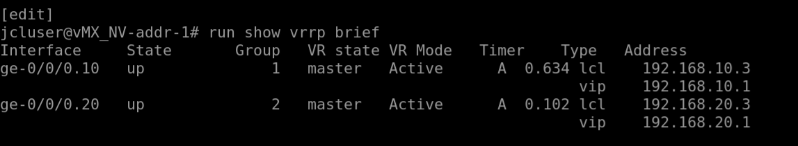 VRRP | Junos OS