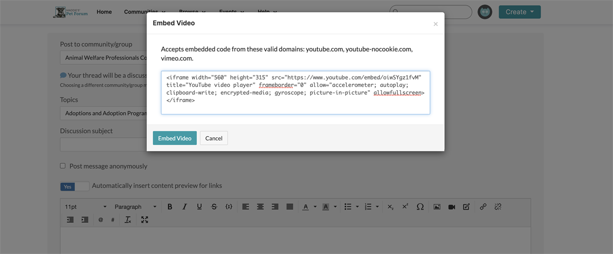How to Create a Discussion Thread in Maddie's Pet Forum | Forum Support ...