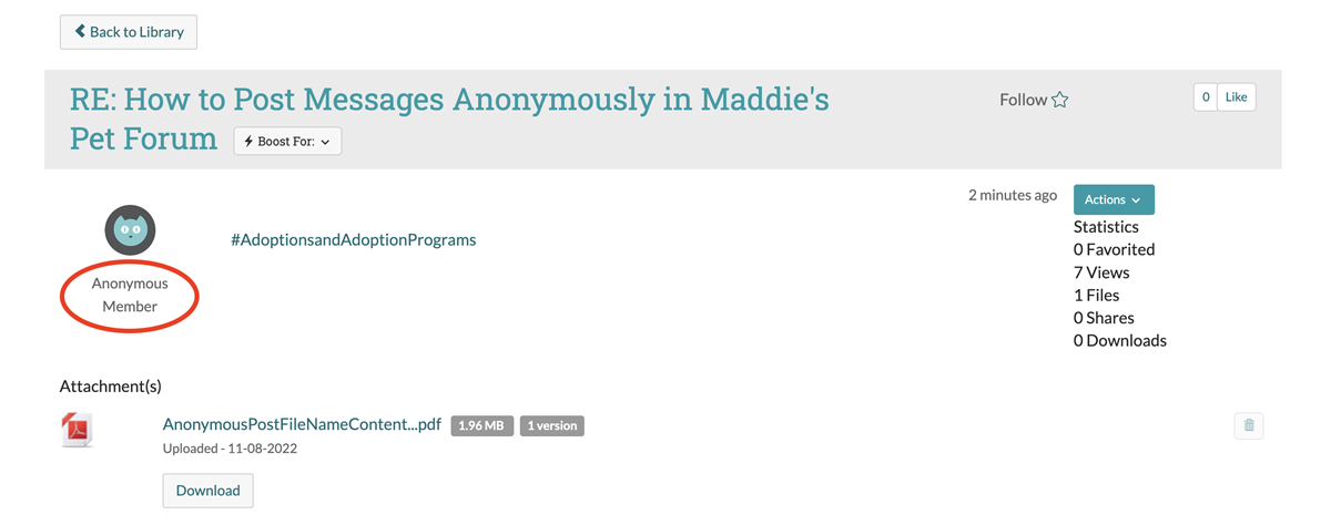 How to Post Messages Anonymously in Maddie's Pet Forum | Forum Support ...
