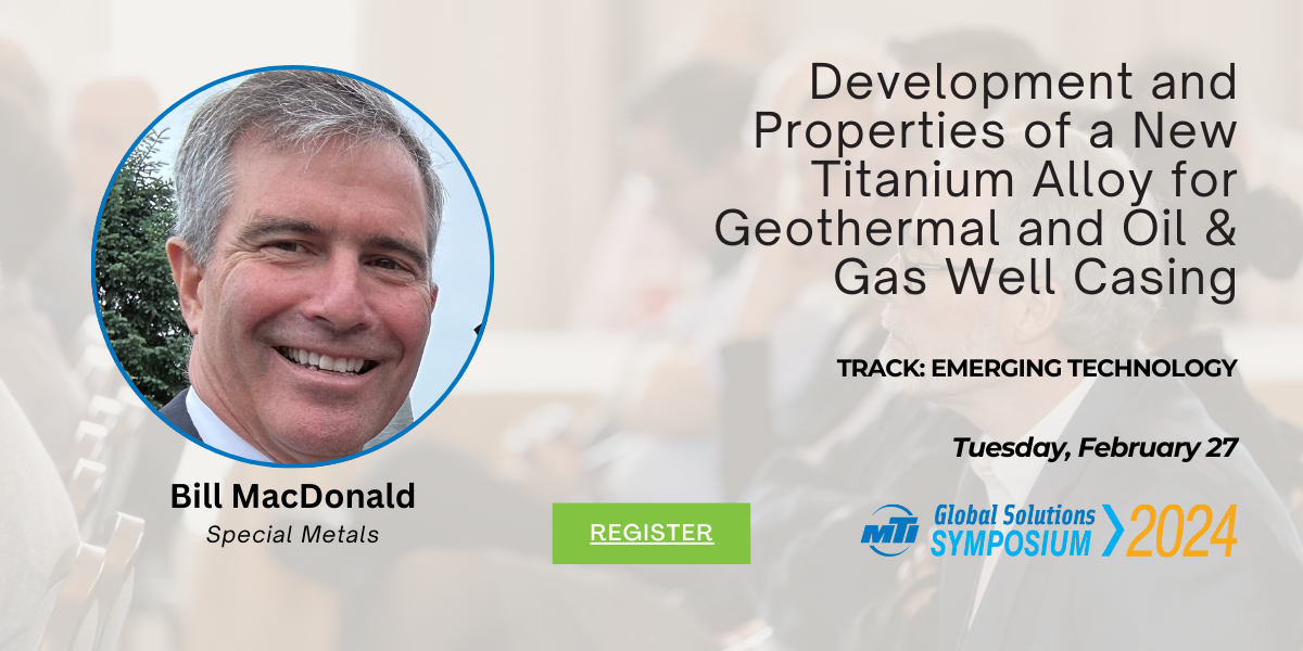 Development and Properties of a New Titanium Alloy for Geothermal and ...