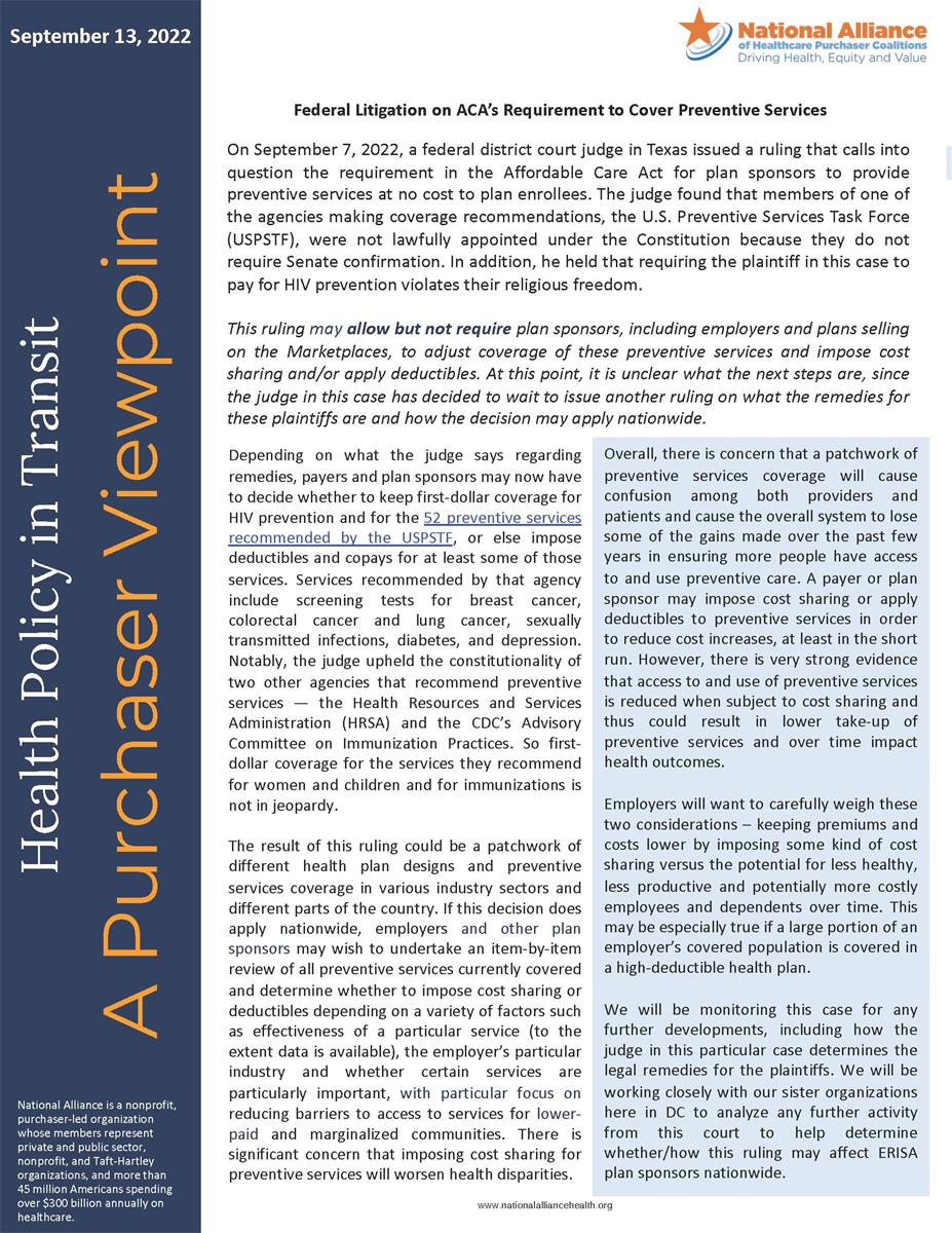 Public Resources - National Alliance of Healthcare Purchaser Coalitions