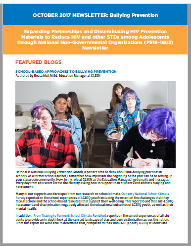 Bullying Prevention Highlighted in CDC DASH Newsletter