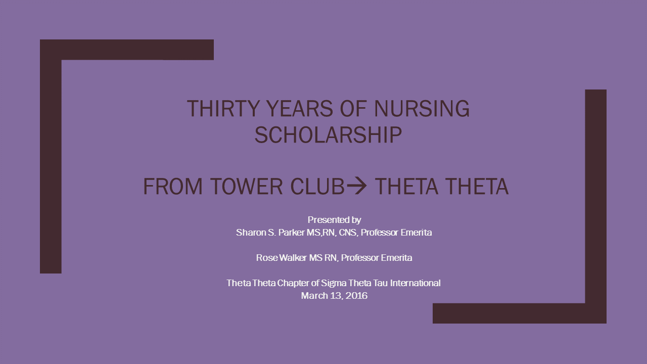 Theta Theta History - Theta Theta Chapter