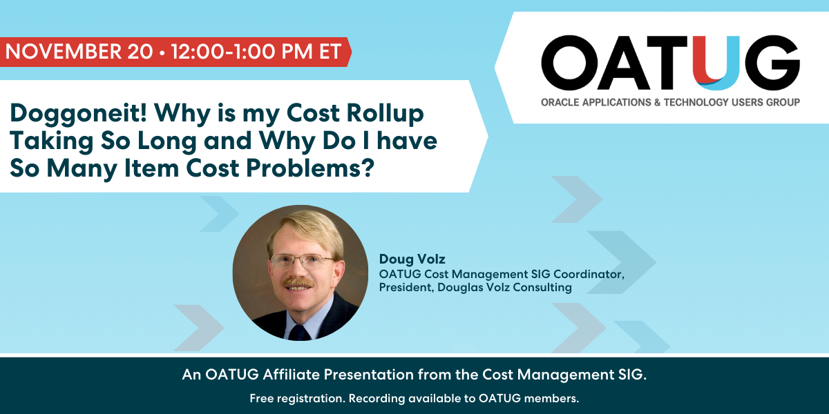 Doggonit! Why is my Cost Rollup Taking So Long and Why Do I have So ...