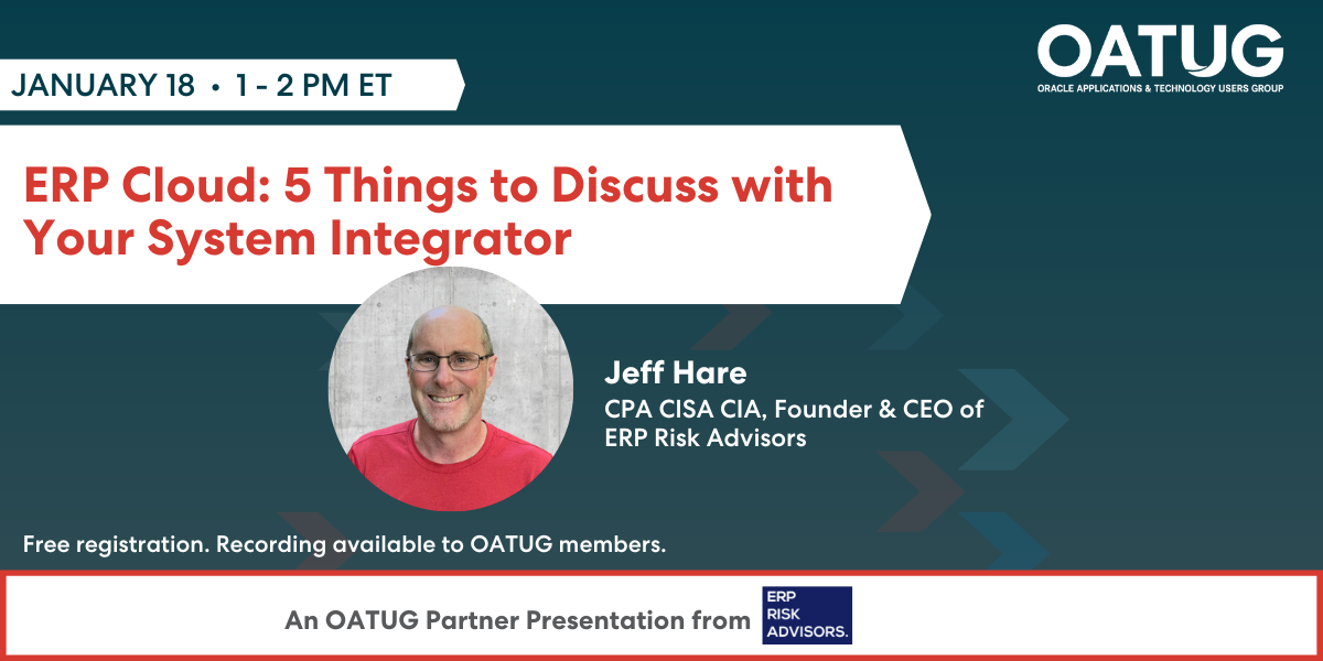 Calendar of Events - Oracle Applications & Technology Users Group