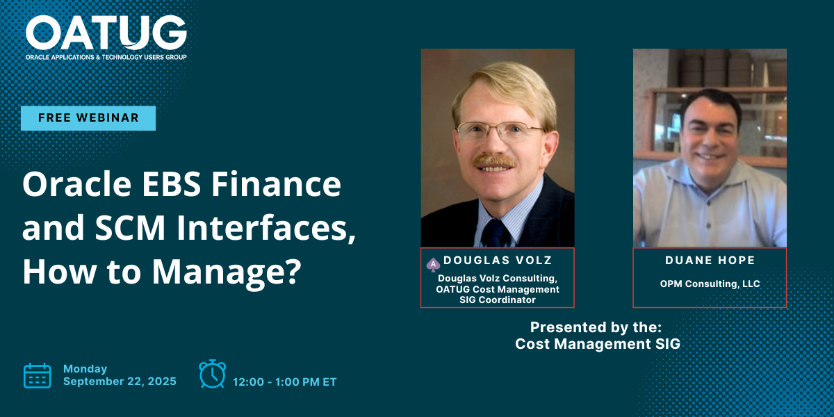 Oracle EBS Finance and SCM Interfaces, How to Manage? - Oracle ...