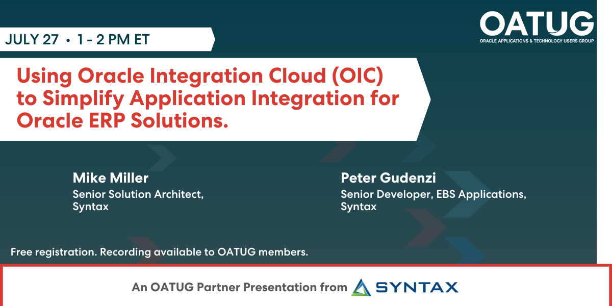 Calendar of Events - Oracle Applications & Technology Users Group