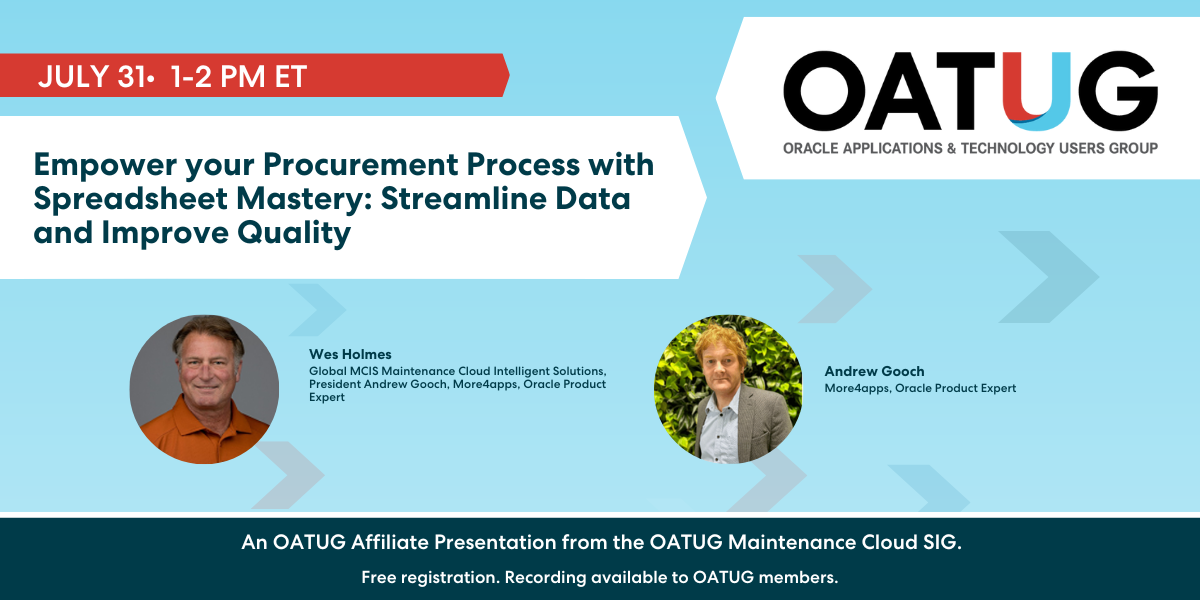 Calendar of Events - Oracle Applications & Technology Users Group