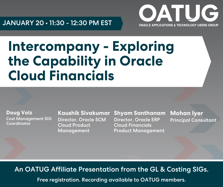 Intercompany - Exploring the Capability in Oracle Cloud Financials ...