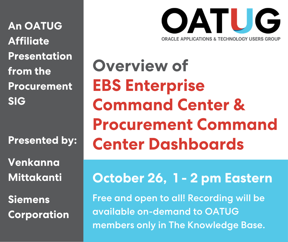 Overview of Oracle EBS Enterprise Command Center and Procurement ...