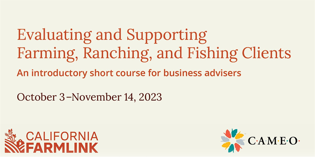 Evaluating & Supporting Farmer, Rancher, and Fisher Clients - CDFI Connect