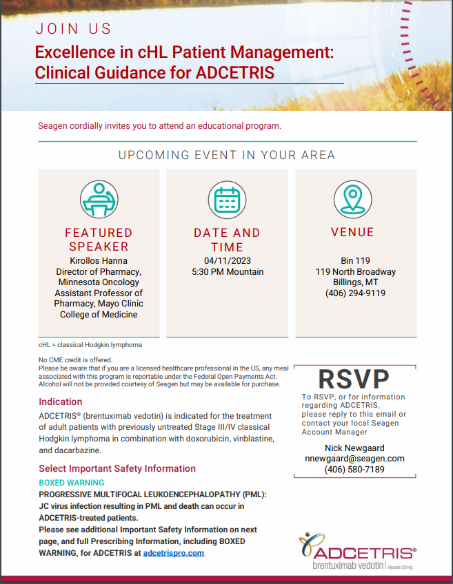 APRIL ONS dinner program - Big Sky