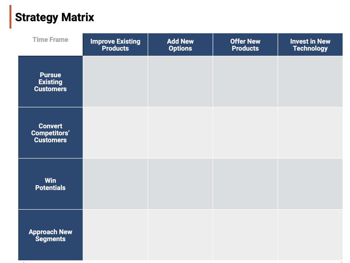 Focus Action Guide: Strategy Matrix