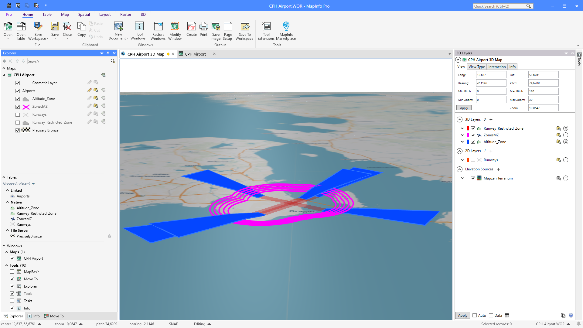 MapInfo Monday: Airport Zones in 3D | MapInfo Pro