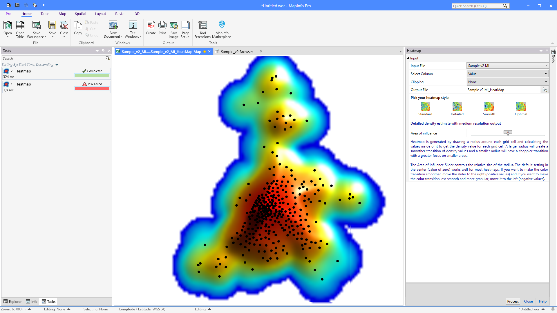 Heatmap New tool | MapInfo Pro