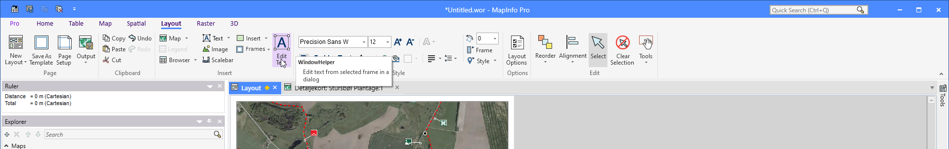 MapInfo Monday: Editing Text in the Layout Window | MapInfo Pro
