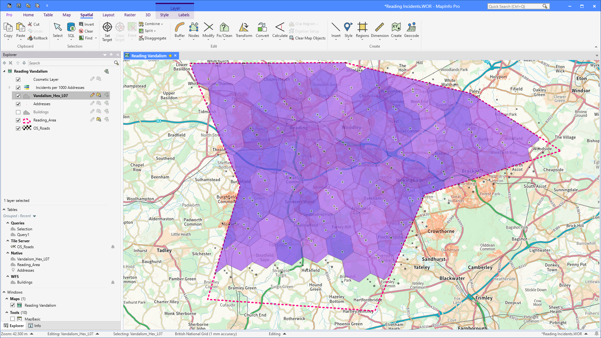 Area proportion query | MapInfo Pro