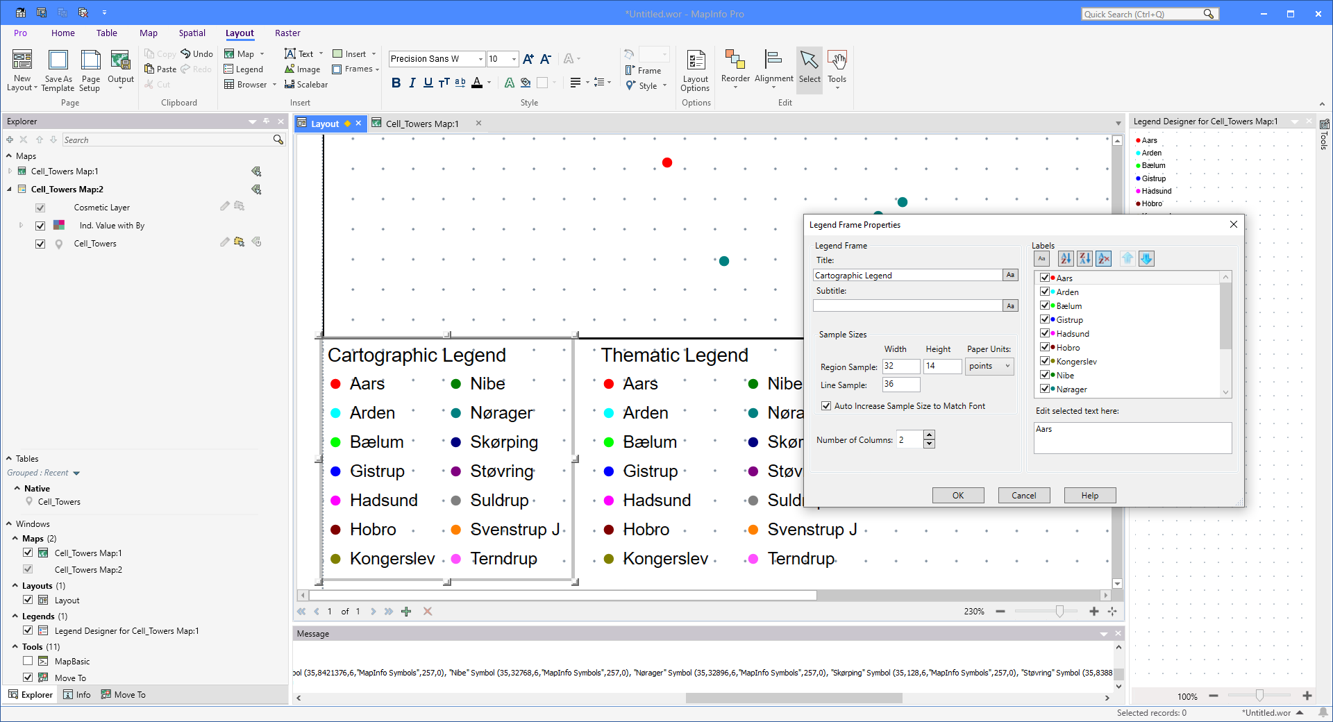 Adjust legend spacing | MapInfo Pro