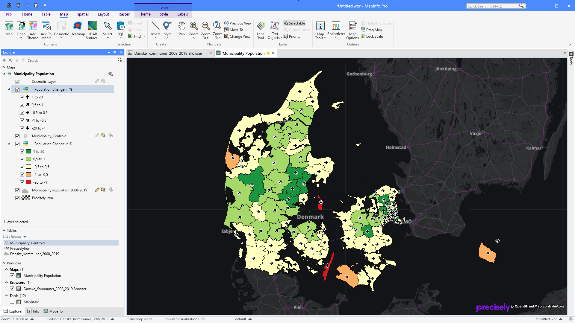 MapInfo Monday: Using a Symbol to illustrate Change on a Map | MapInfo Pro