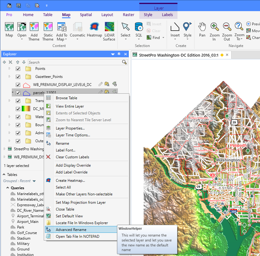 MapInfo Monday: Renaming Windows, Layers, and Tables | MapInfo Pro