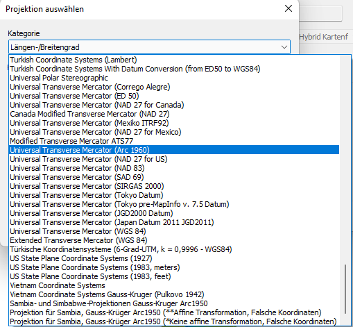 Coordinatesystems in MiPro | MapInfo Pro