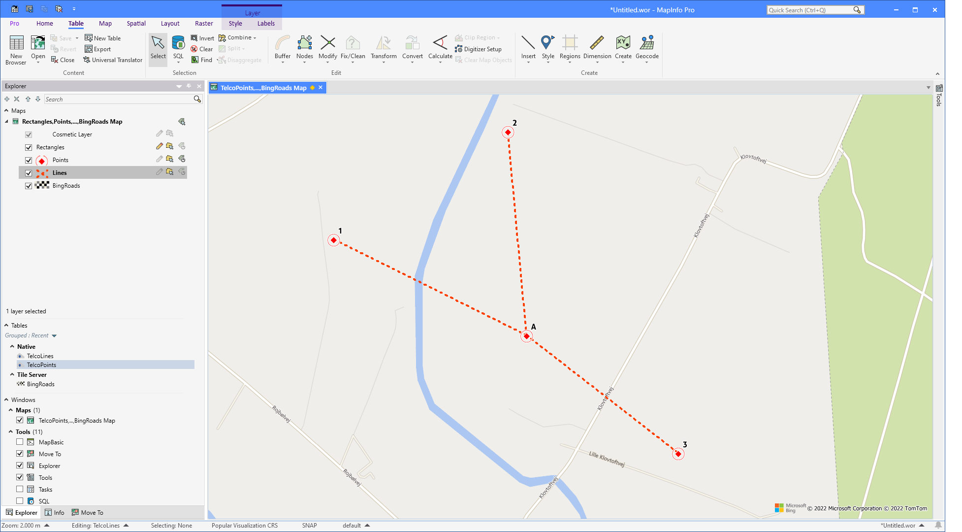 rotated rectangle drawing between 2 points | MapInfo Pro