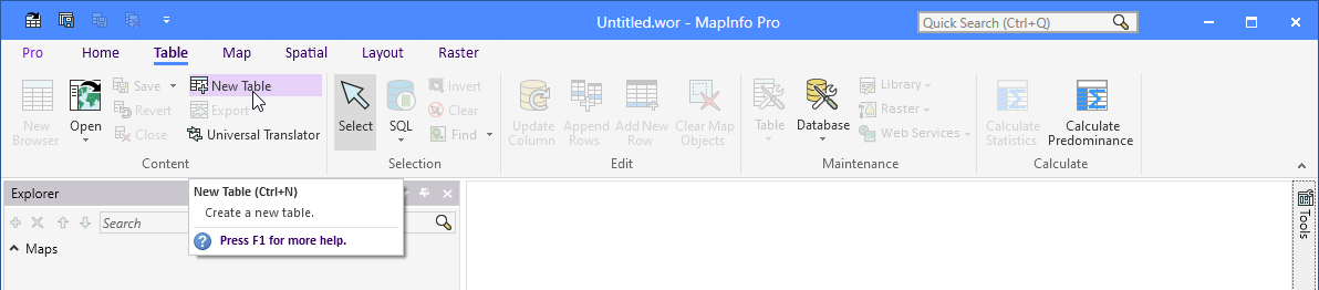 MapInfo Monday: Creating new Tables | MapInfo Pro
