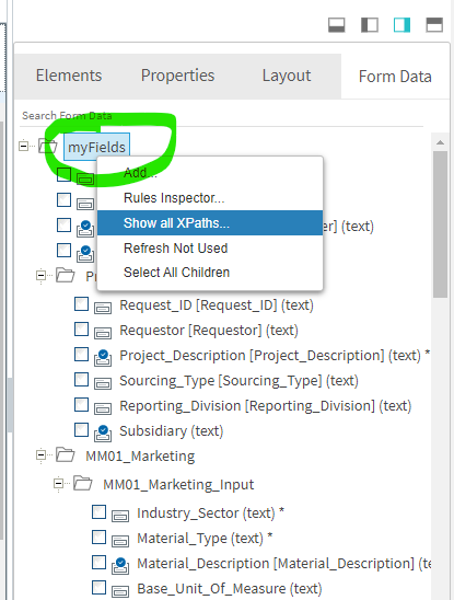 Evolve: Overview of x-paths for fields in a form | Automate