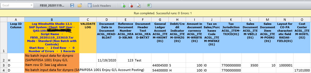 FB50 Script Error - No Batch Input data for Dynpro | Automate