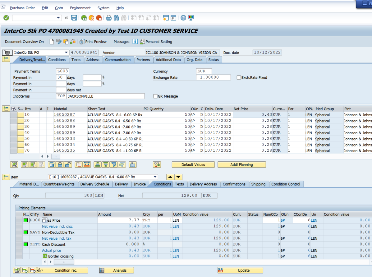 ME23N - updates to item details throwing error message | Automate