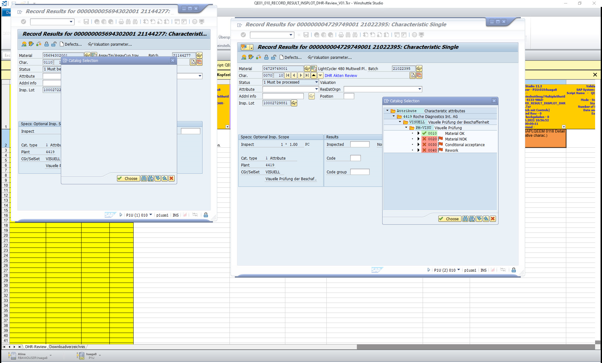 No Batch Input Data For Dynpro Saplqeem 0118 Detail Screen Attribute Codes For Qualitative
