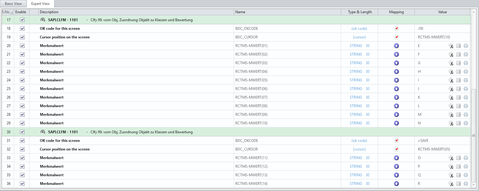 MM02 - Scrolling in sight "classification" to next field not possible | Automate