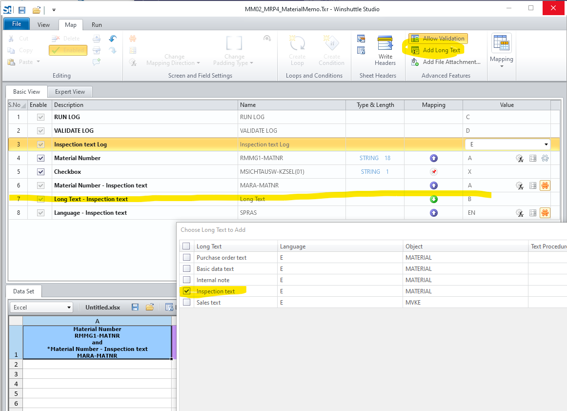 MM02_INSPECTION_TEXT issue | Automate