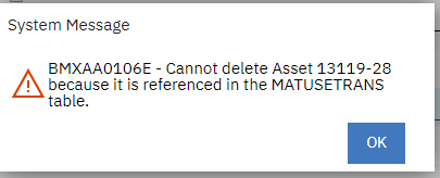 MATUSETRANS TABLE | Maximo Open Forum