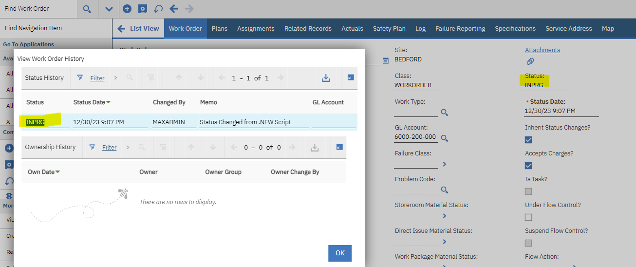 Maximo Script - WORKORDER.NEW | Maximo Open Forum