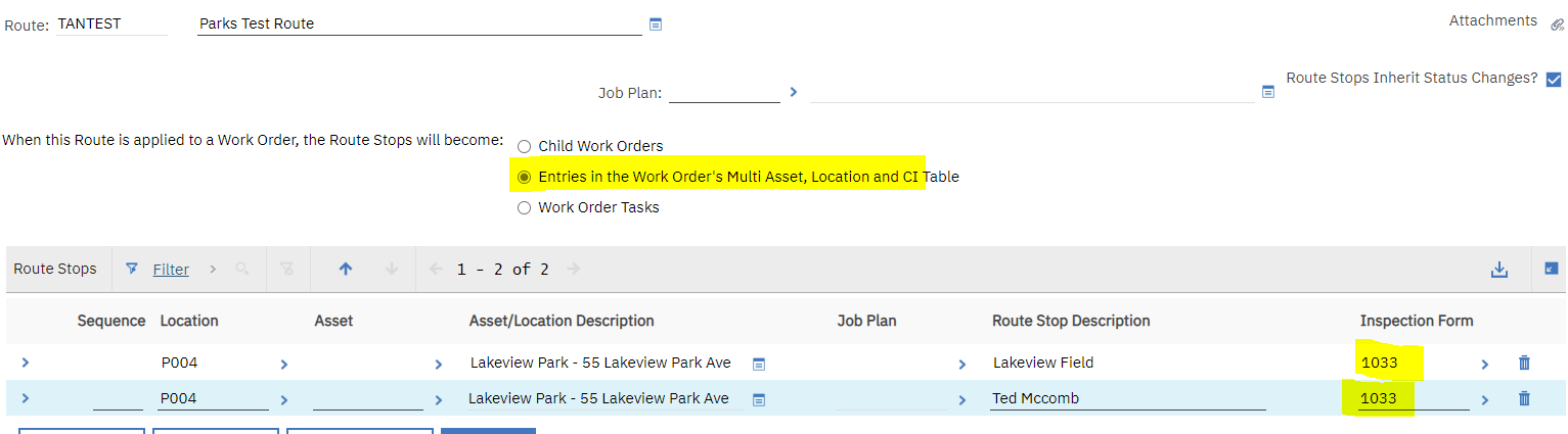 How to prevent Inspection Form Name overriding Route PM generated work order "Multiple Assets ...